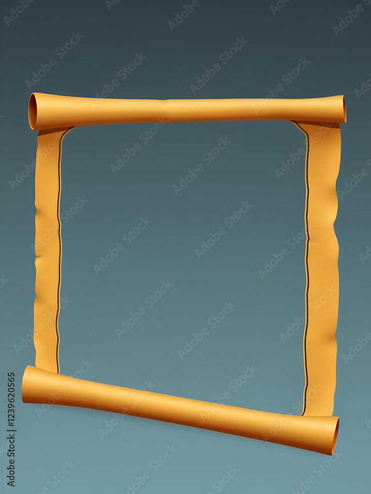 treasure map, paper scroll template, isolated, extracted on transparent ...