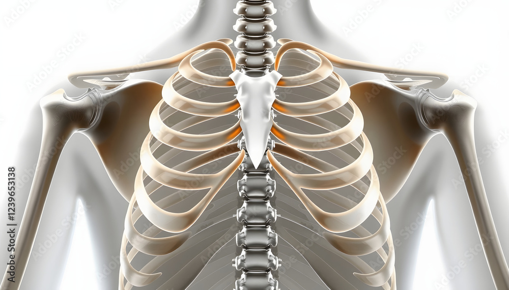 Illustration Stock Sternum or breastbone and manubrium bones x-ray ...
