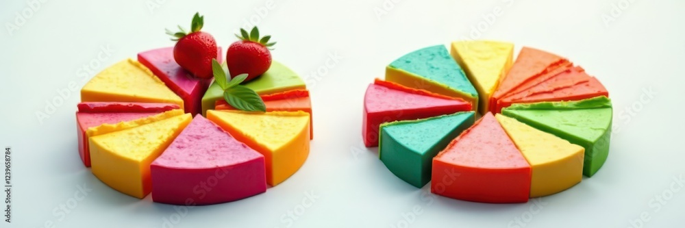 Colorful pie chart illustrating food pyramid proportions, food pyramid ...