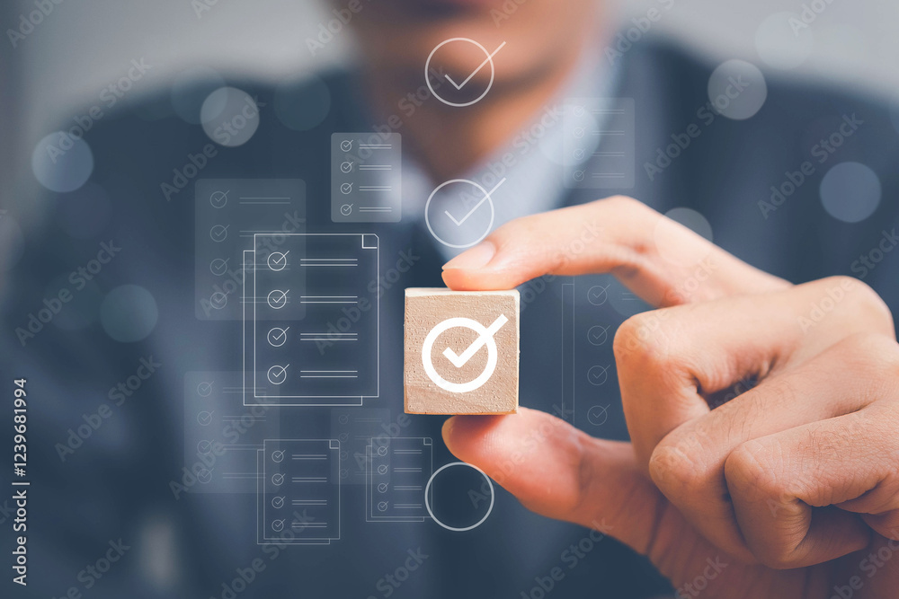 Checklist business performance monitoring concept, Business using ...