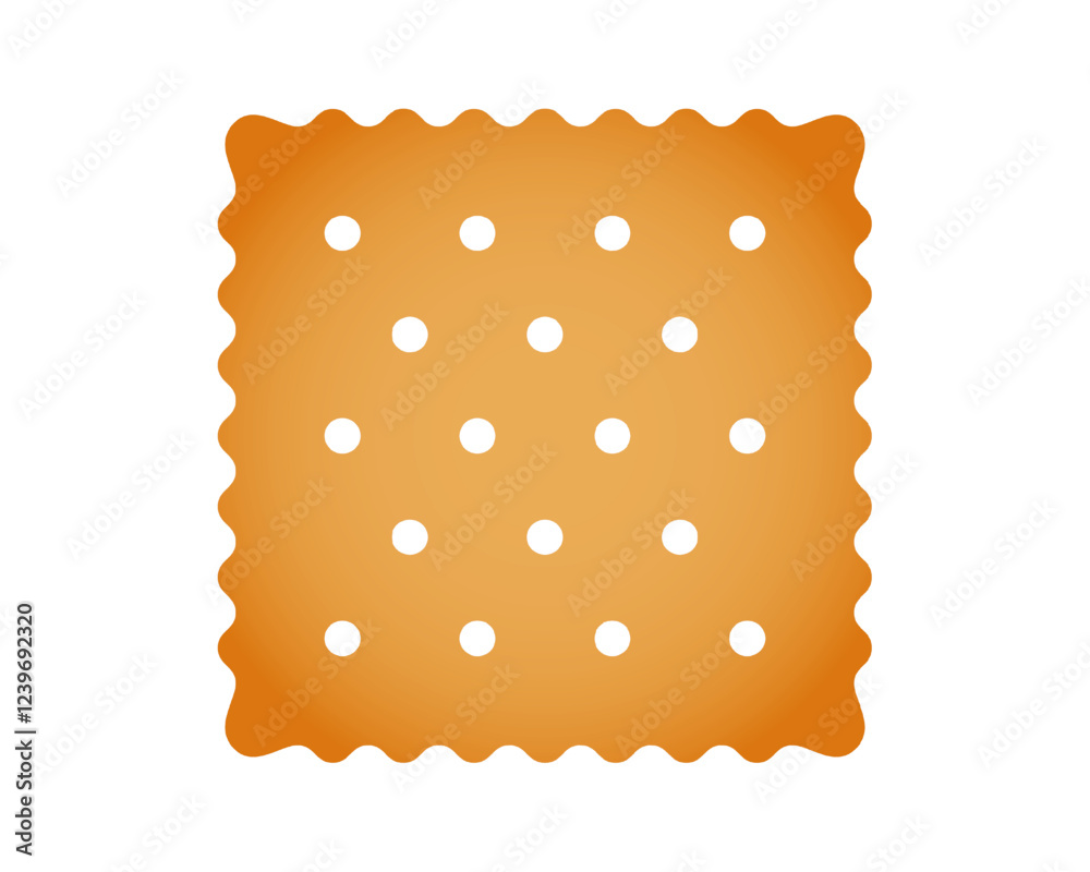 Square cracker. Sweet or salty biscuit cookie. Popular crunchy snack ...