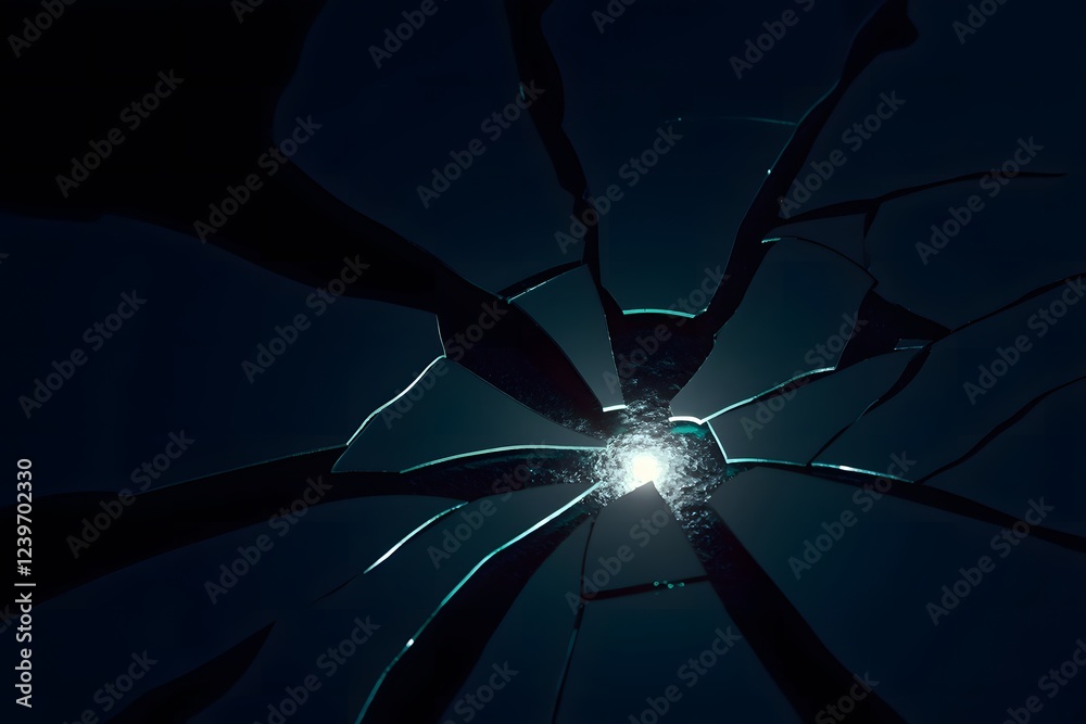 Dark Shattered Mirror Effect with Distorted Reflections in Studio ...