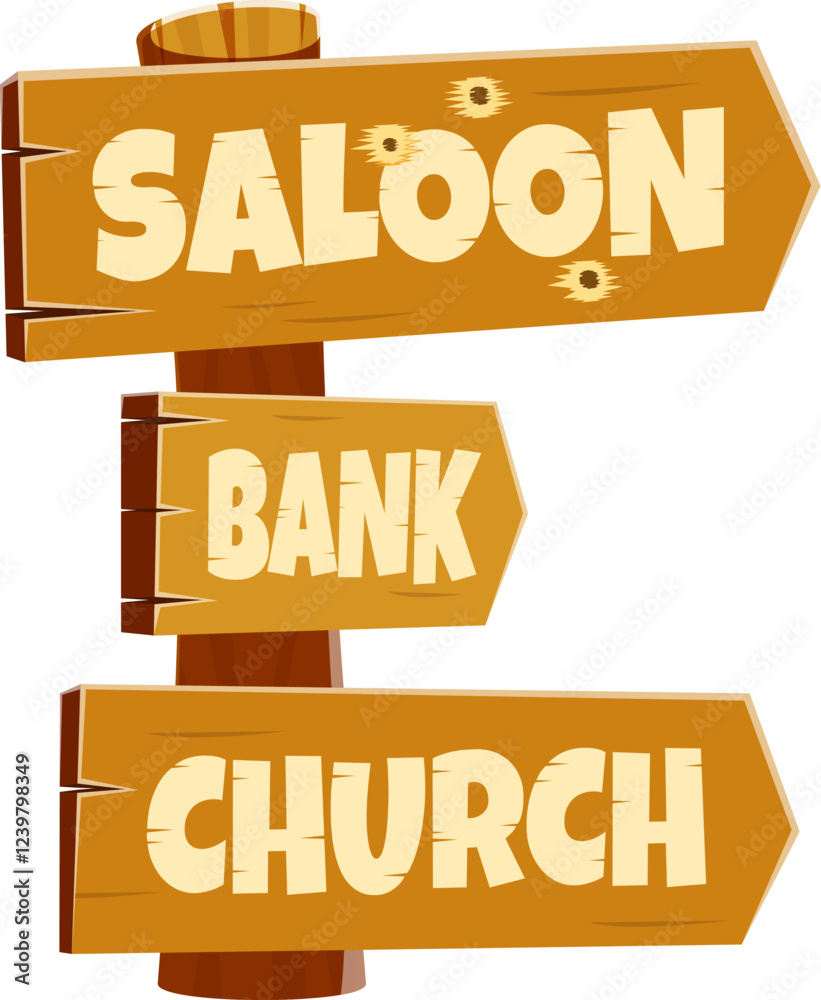 Letter E as wild west signpost with cowboy font, directing to saloon ...