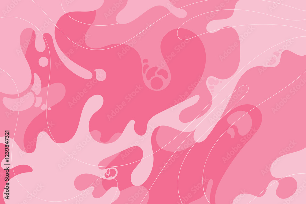 Abstract liquid pink background with smooth fluid shapes, soft gradients, and elegant curved ...