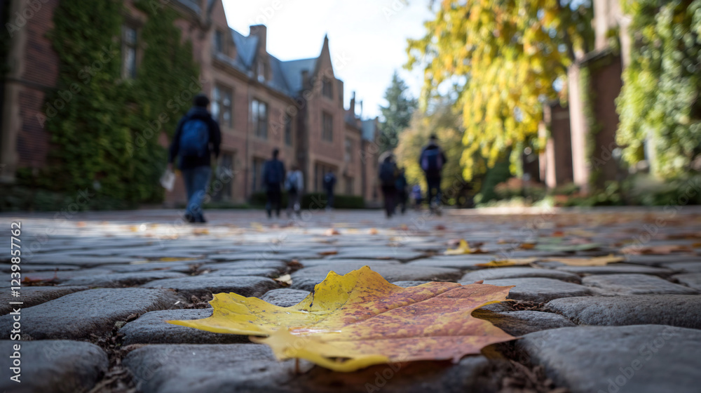 University campus buildings with students walking, showcasing vibrant ...