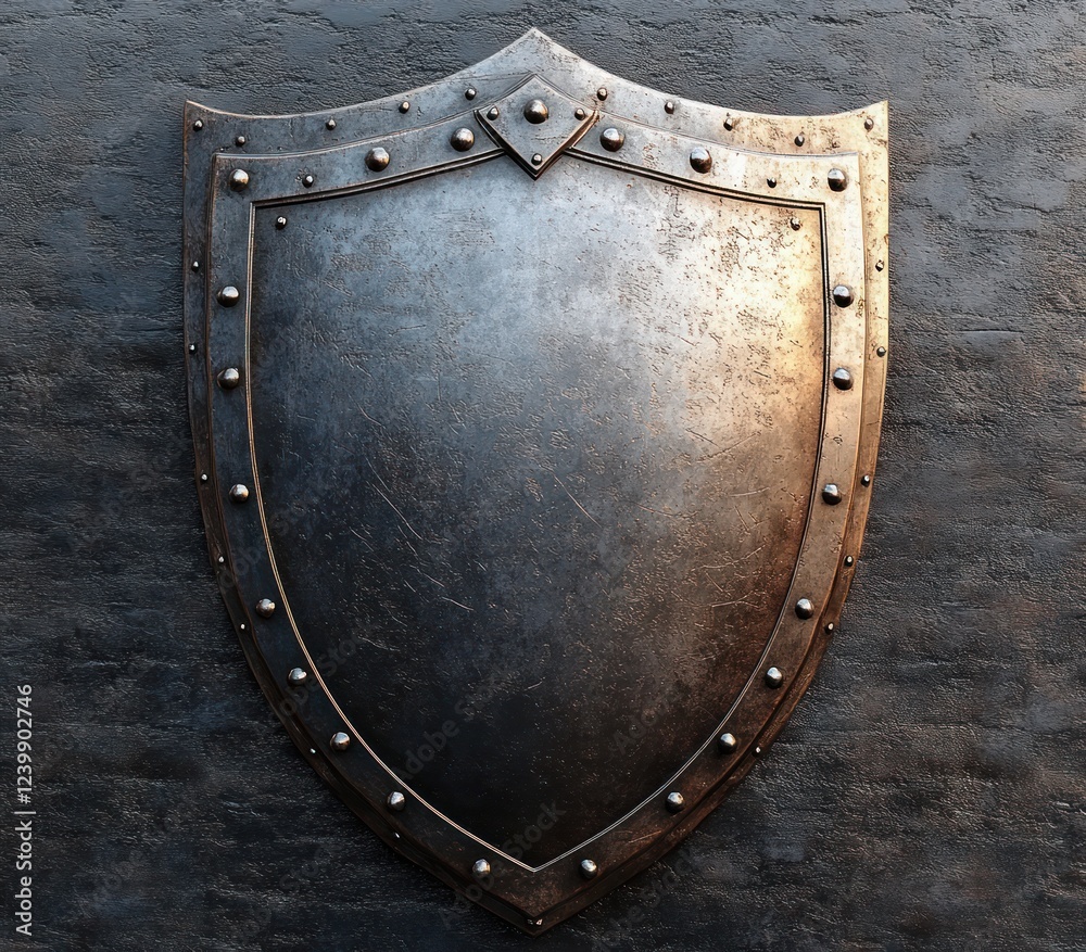 medieval metallic shield heraldic emblem protective armor knight gothic ...