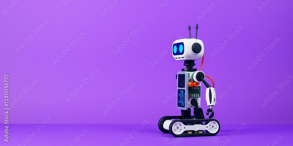 robotics and electronics education concept with diy ai robot on arduino ...