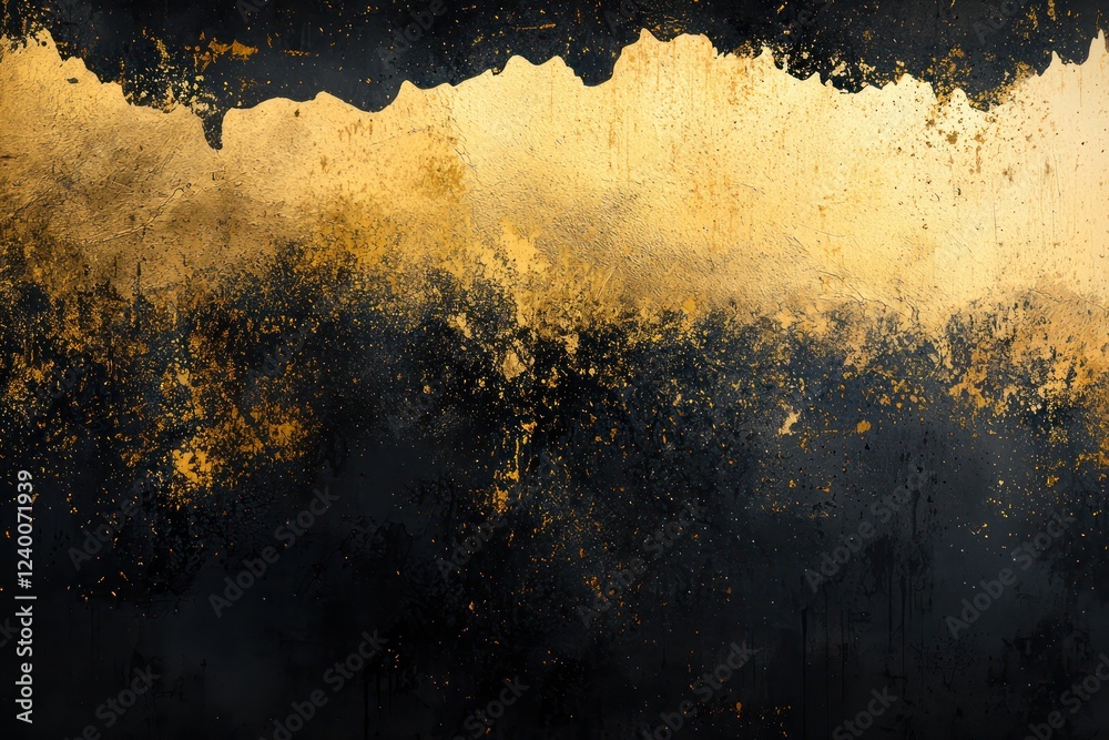 Smooth noise textures enrich the charcoal black and gold gradients ...