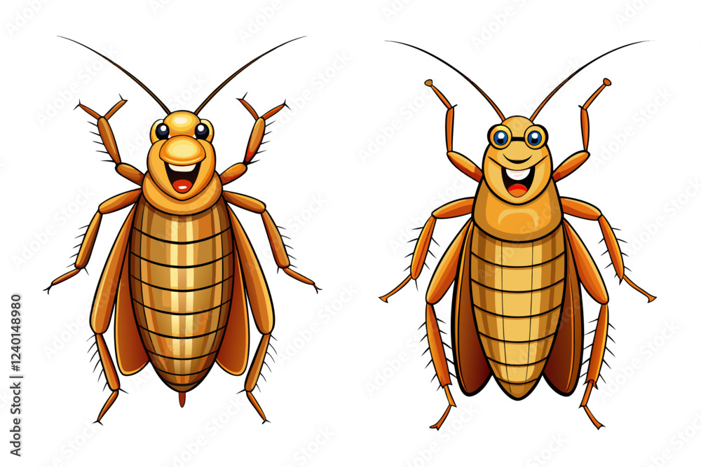 Simple cockroach clipart with white background Stock Vector | Adobe Stock