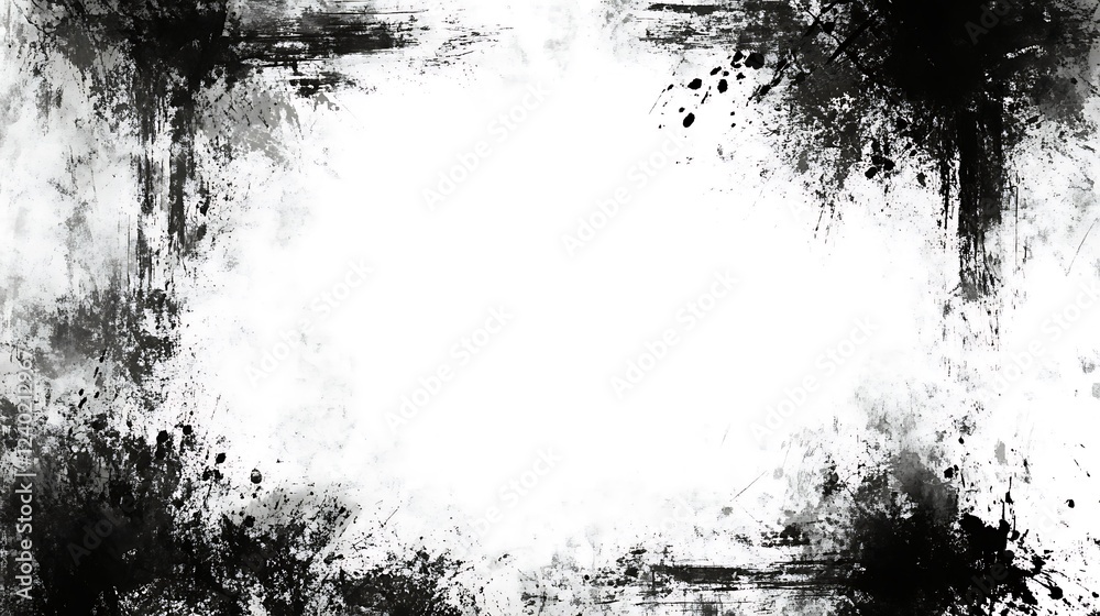 Black ink border, white space, design template Stock Illustration ...