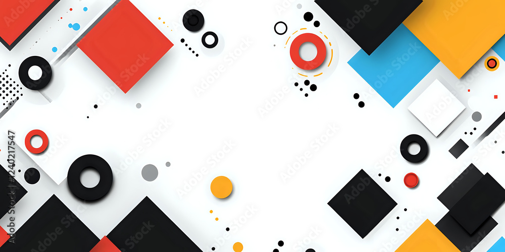 Modern school background with dynamic geometric shapes in bold colors ...