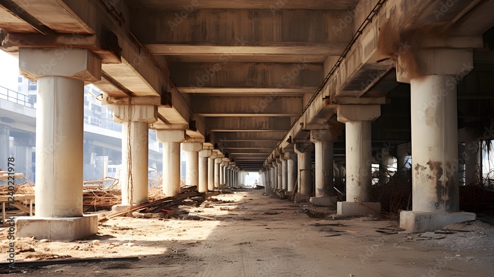 Ongoing infrastructure project showing the construction of a new road ...