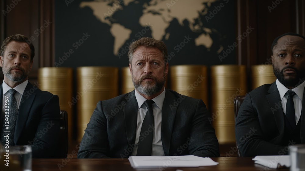Stock-Foto „Elegant Political leaders at a conference table arguing ...