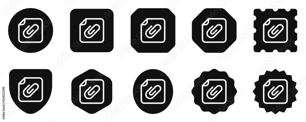 Editable vector attachment file icon. Part of a big icon set family ...