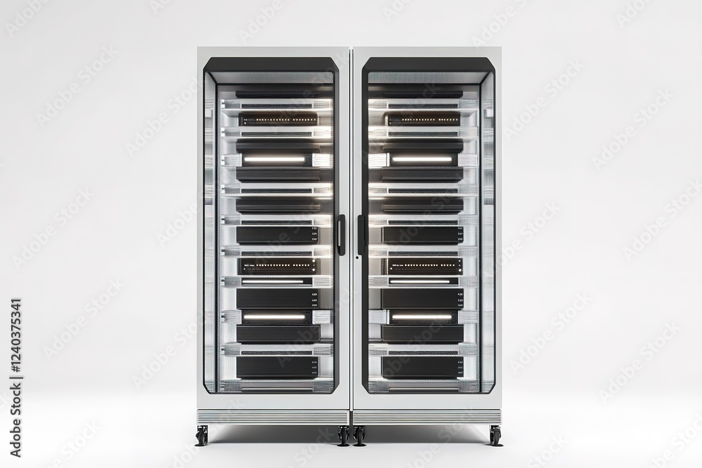 Sleek Server Racks in a Modern Data Center: High-Tech Infrastructure ...