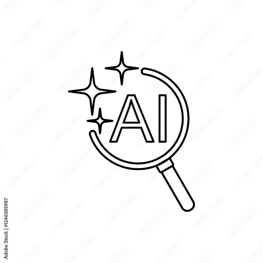 Search artificial intelligence. Ai generate, simple flat style ...