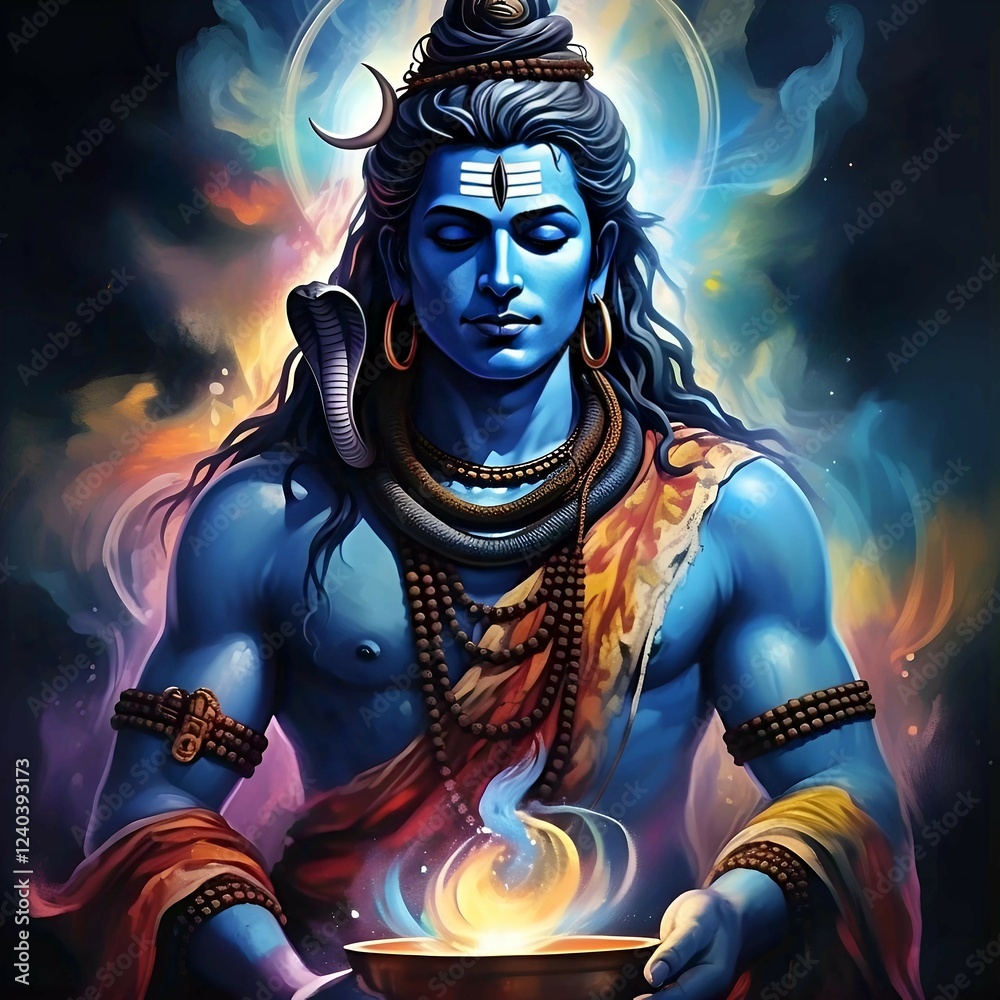 Lord Shiva Mahadev Bholenath Shankar Neelkanth Adiyogi Sitting and ...