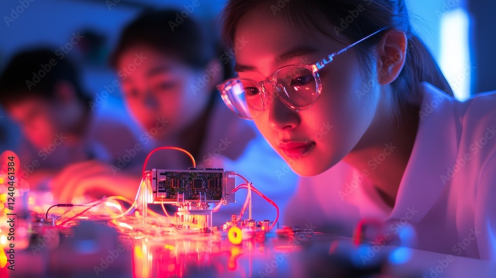 Tech-Inspired Learning Korean Teens Engaged in Robotics Assembly in ...