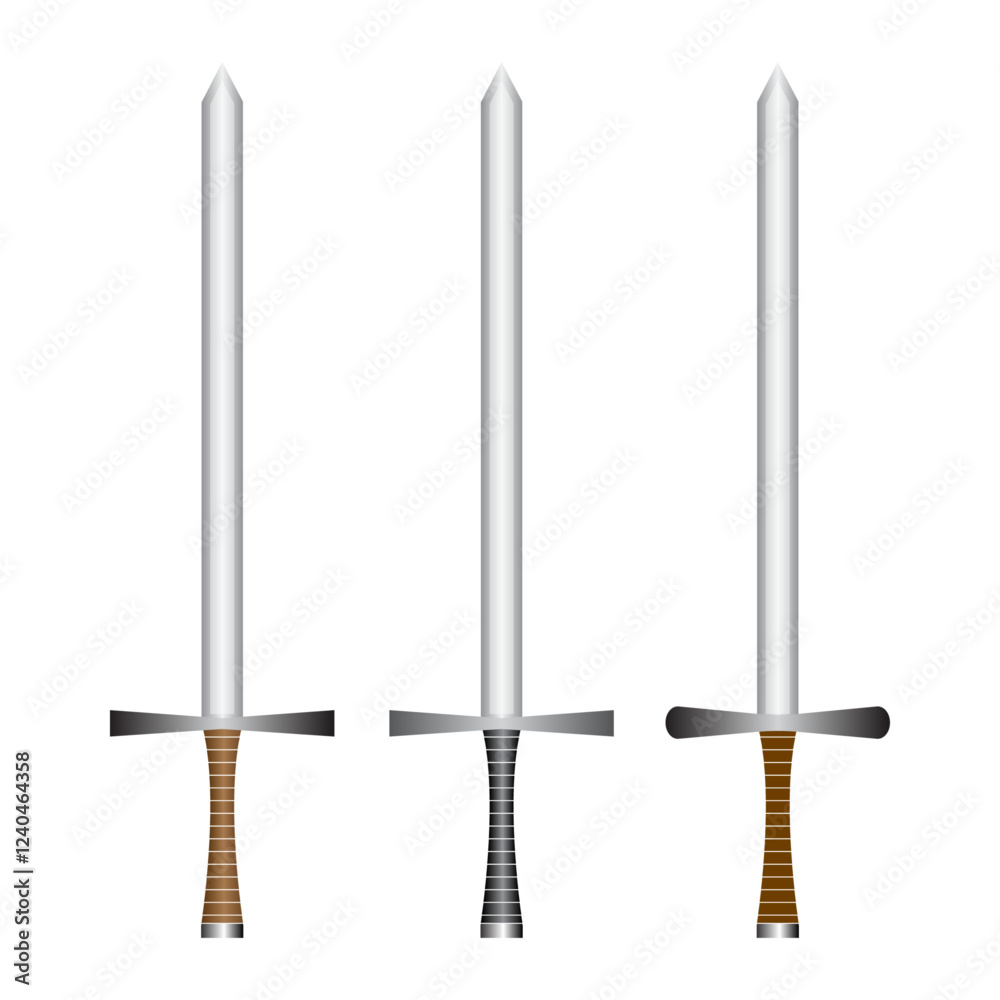 Sword metallic set vector illustration with transparent background ...