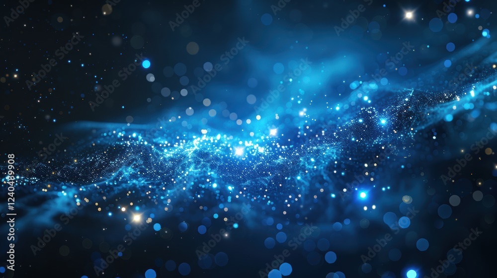 Stunning Blue Cosmic Background Featuring Stars, Nebulae, and Dazzling ...