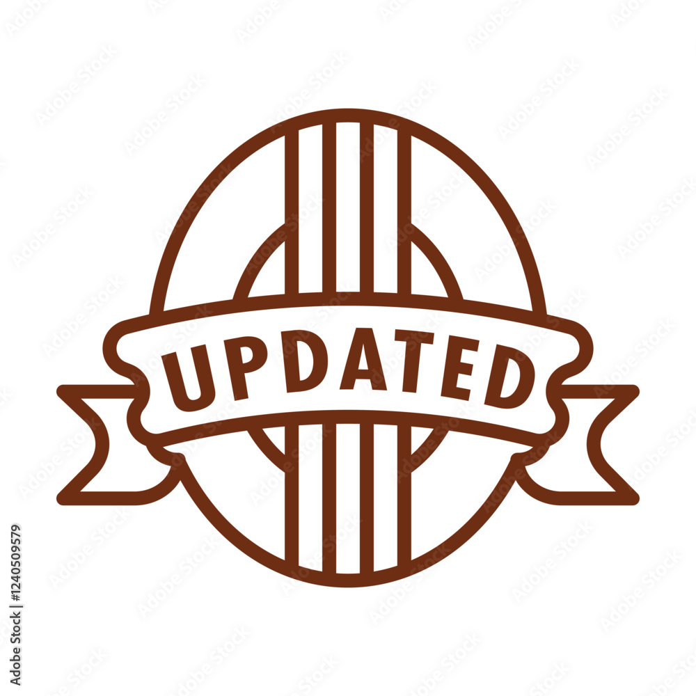 updated rubber stamp ribbon vector icon sticker label minimalist design ...