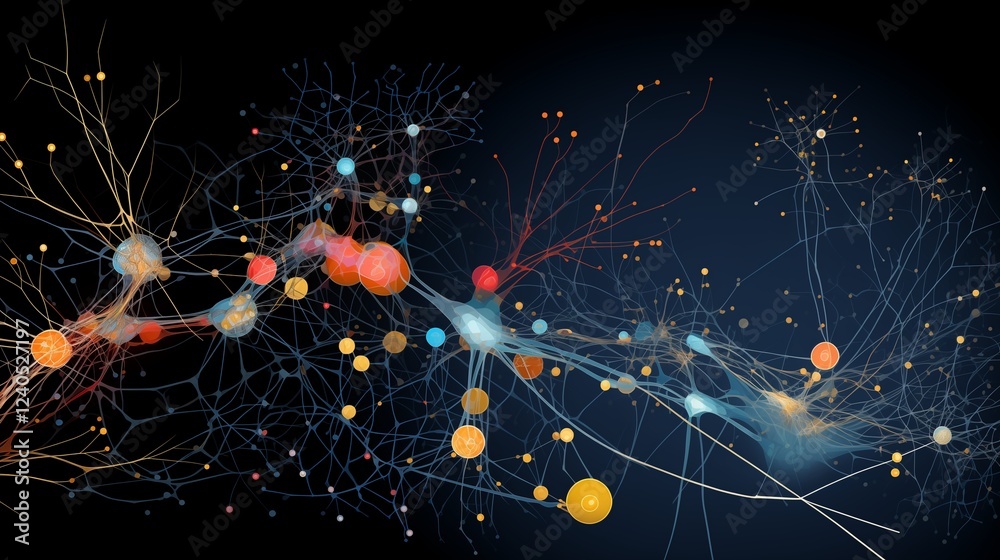 Ilustración de Stock Visualization of neuroplasticity models, showing brain adaptation and ...