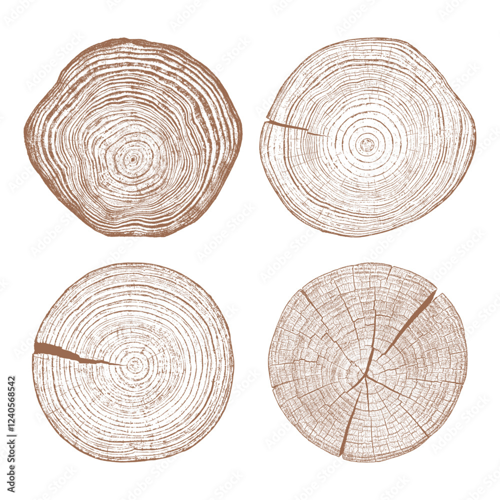Tree wood texture. Wooden old trunk. Cut timber log. Abstract rings ...