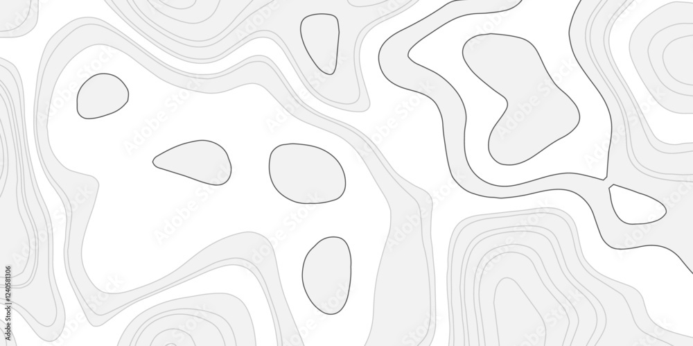 Abstract world map with black and white Ariel view contour wave line ...