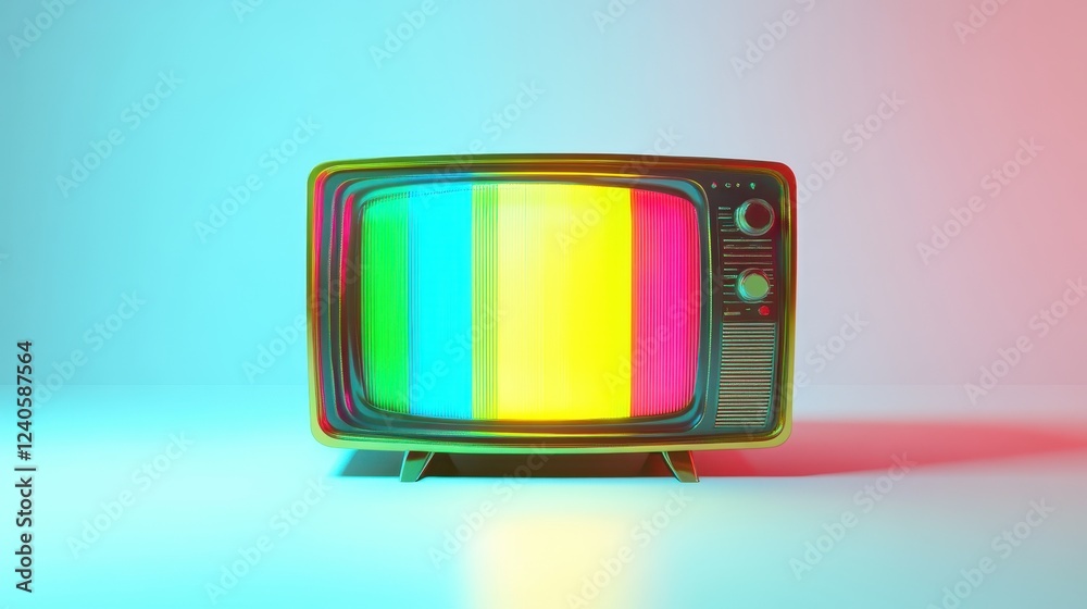 Retro tv with no signal message,vintage style tv with antenna, test ...