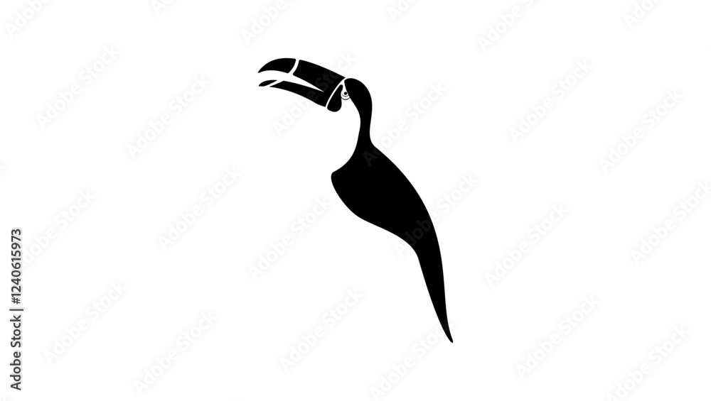 Toucan symbol, black isolated silhouette Stock Vector | Adobe Stock
