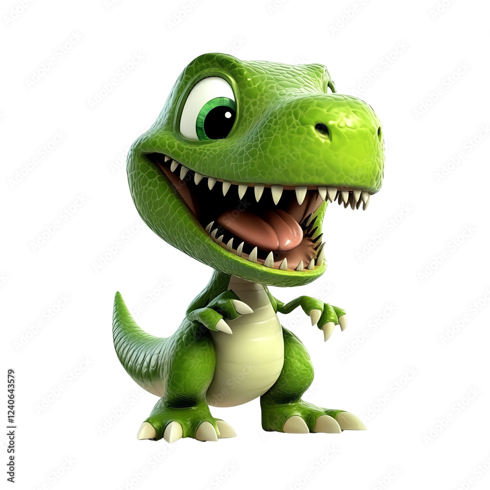 Cute Cartoon Dinosaur PNG, 3D Dinosaur Character, Funny Green Dino ...