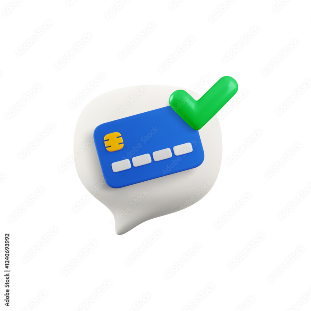 Vector de Stock Vector cartoon 3d Confirm Online Payment message icon ...
