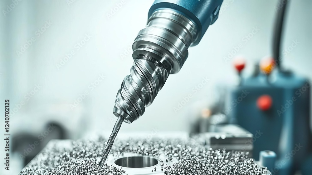 metalworking industry. drilling a hole on modern metal working ...