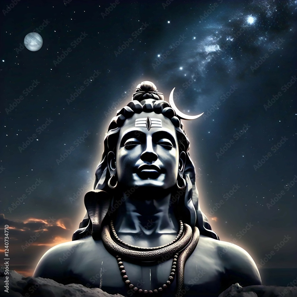 Lord Shiva Mahadev Bholenath Shankar Neelkanth Adiyogi Under the Night ...
