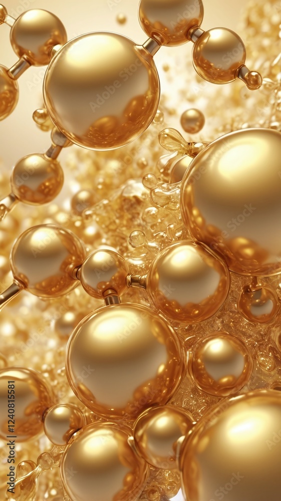 skin cell. gold serum molecules through the skin layer and reduce up ...