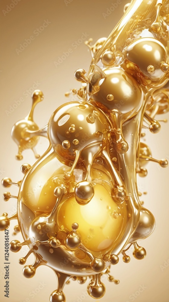 skin cell. gold serum molecules through the skin layer and reduce up ...