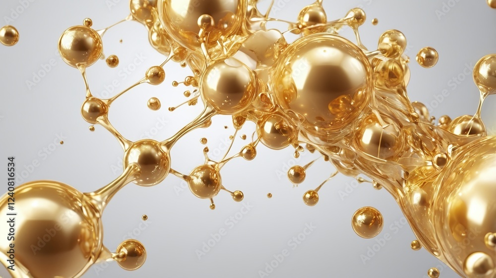 skin cell. gold serum molecules through the skin layer and reduce up ...