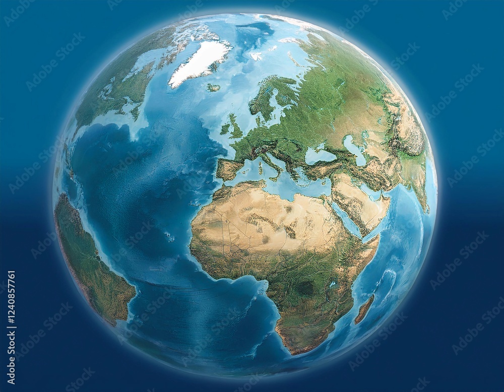 satellite-style map of the world. It depicts Earth's continents and ...