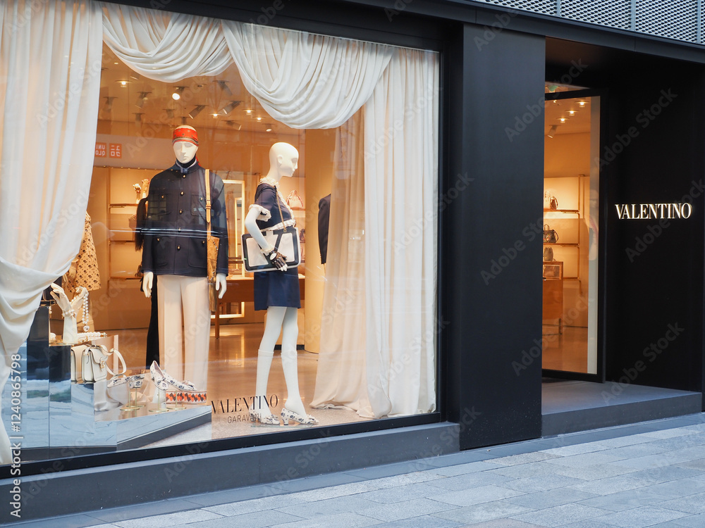 TOKYO, JAPAN - January 10, 2025: Front of a Valentino store and its ...
