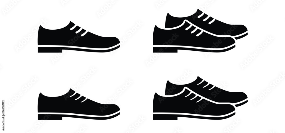 Cartoon men or man shoes. Shoe icon. Sneakers or running shoe. Sport ...