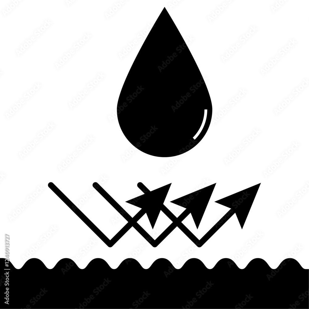 Environmental Surface Protection Sign with Water Drop Chemical Droplet ...