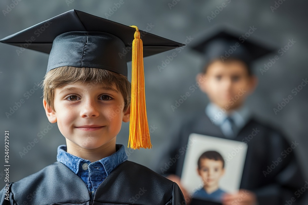 Стоковое фото «Proud Graduate, Young Boy, Graduation Ceremony ...