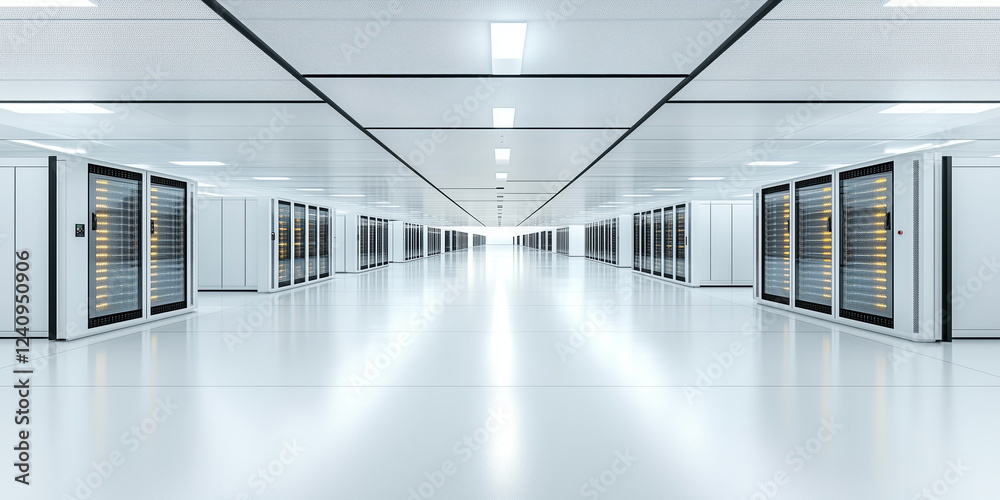 Large scale state of the art modern data centers with concealed cabling ...