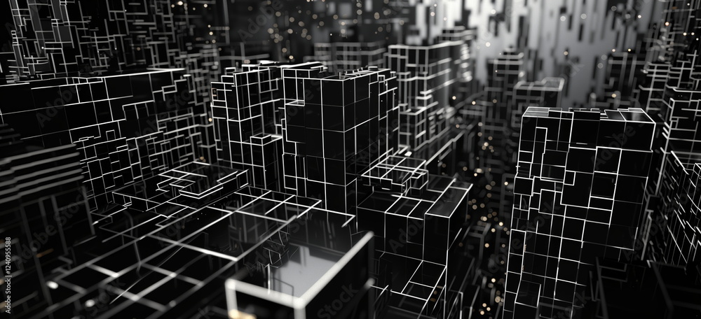 core structures of a metropolis or a large city. city and urban lamming ...