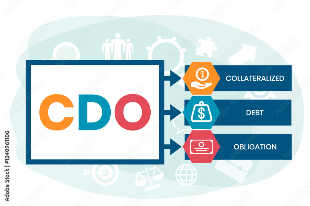 CDO - Collateralized Debt Obligation acronym. business concept ...