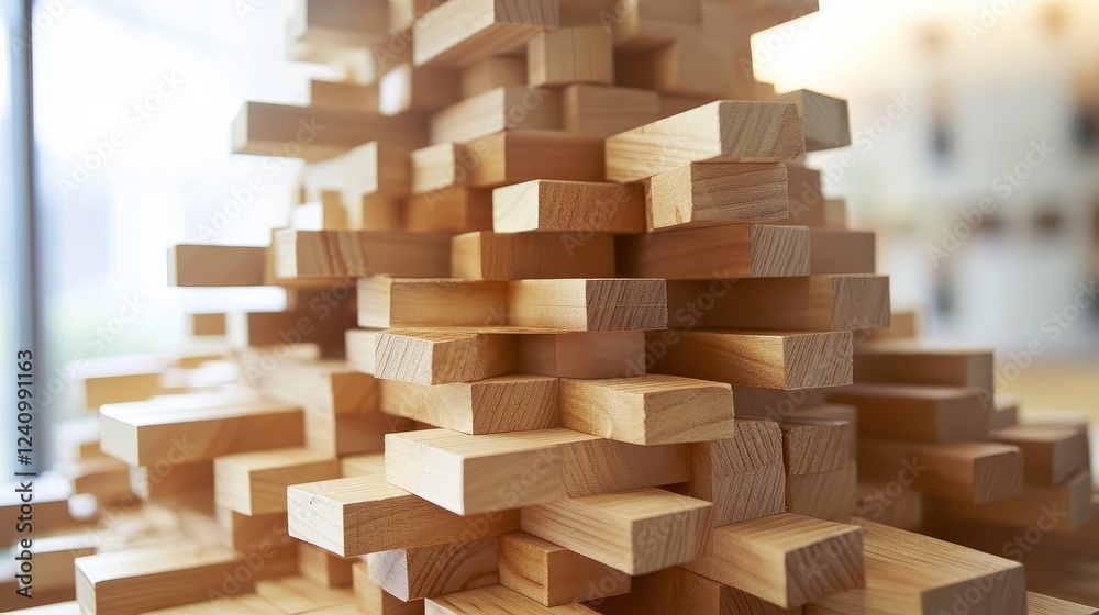 Jenga is a game of collapsing wooden buildings that are arranged in a ...