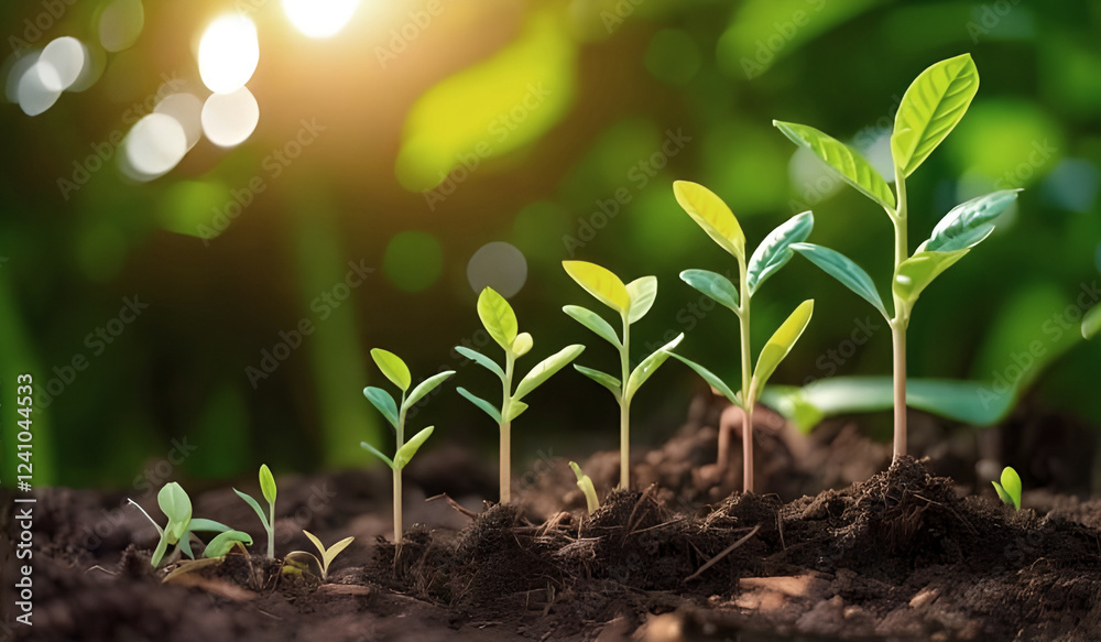 Illustration of plant growth stages from seed to mature plant ...