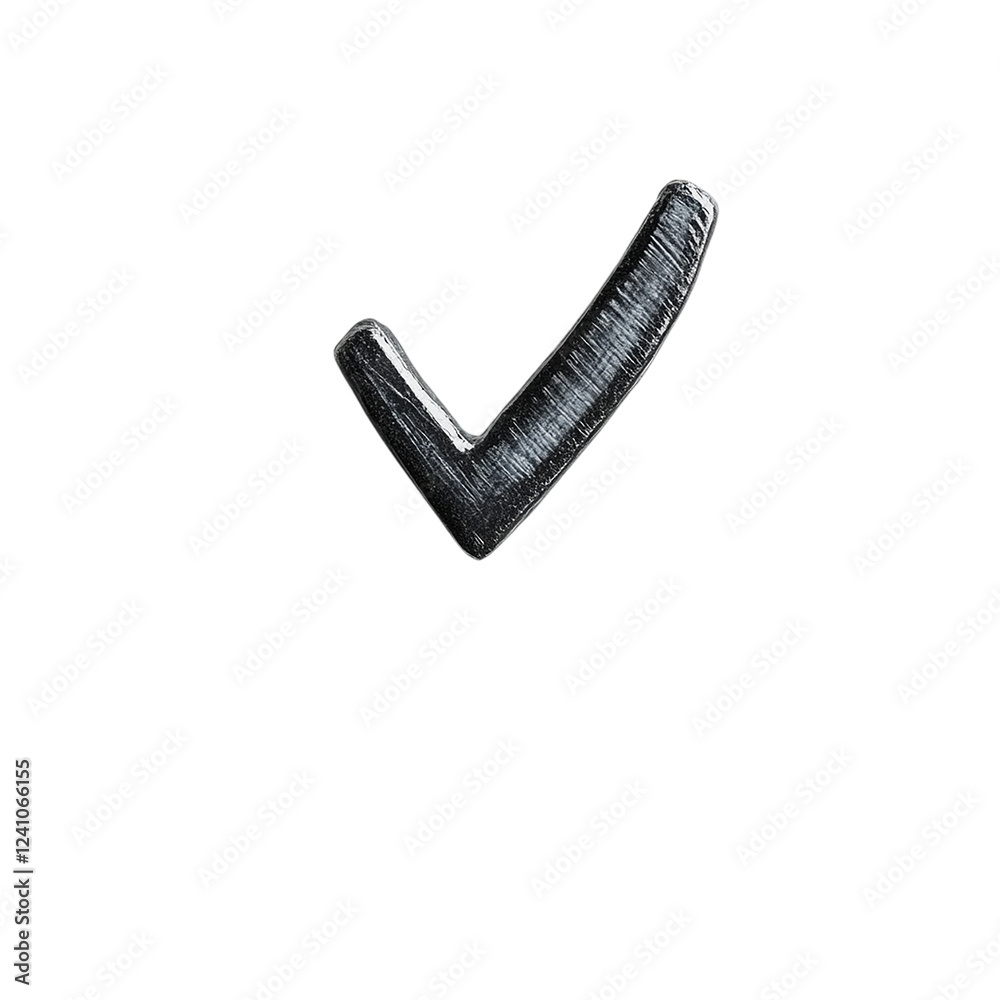 Metallic Checkmark Symbol Isolated transparent background Modern Design ...