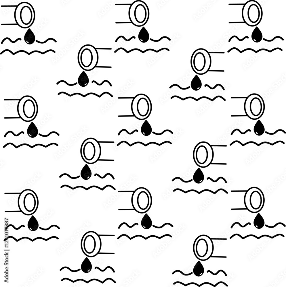 Icon of water waste design. Editable stroke with various design shapes ...