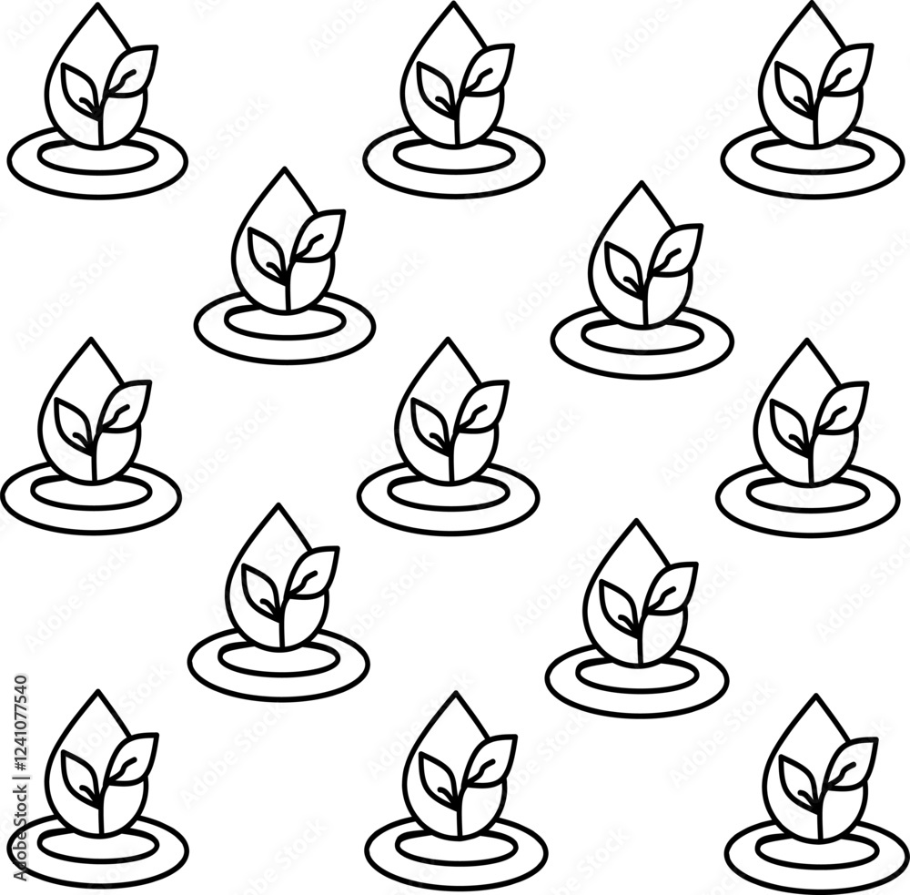 Icon of water environment design. Editable stroke with various design ...